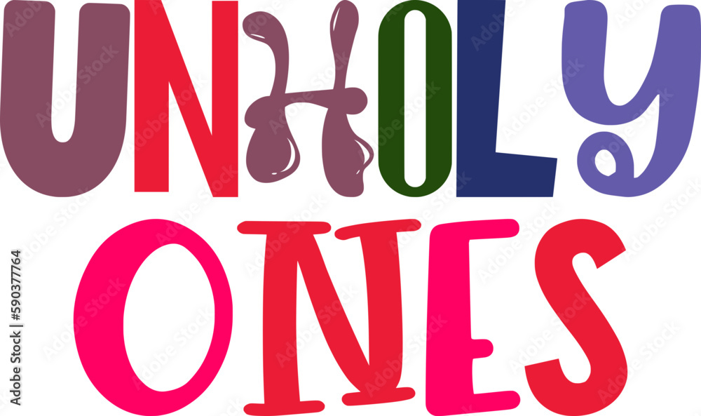 Unholy Ones Typography Illustration for Book Cover, Logo, Packaging ...