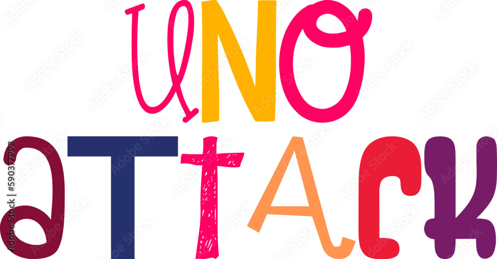 Uno Attack Typography Illustration for Mug Design, Poster, Brochure ...