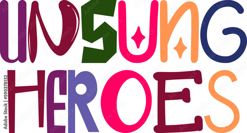 Unsung Heroes Hand Lettering Illustration for Book Cover, Logo ...