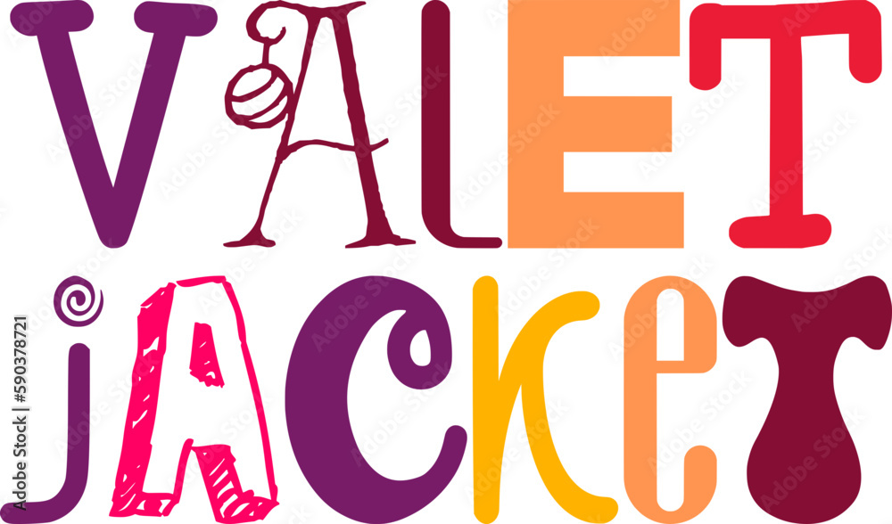 Valet Jacket Typography Illustration for Icon, Poster, Sticker ...