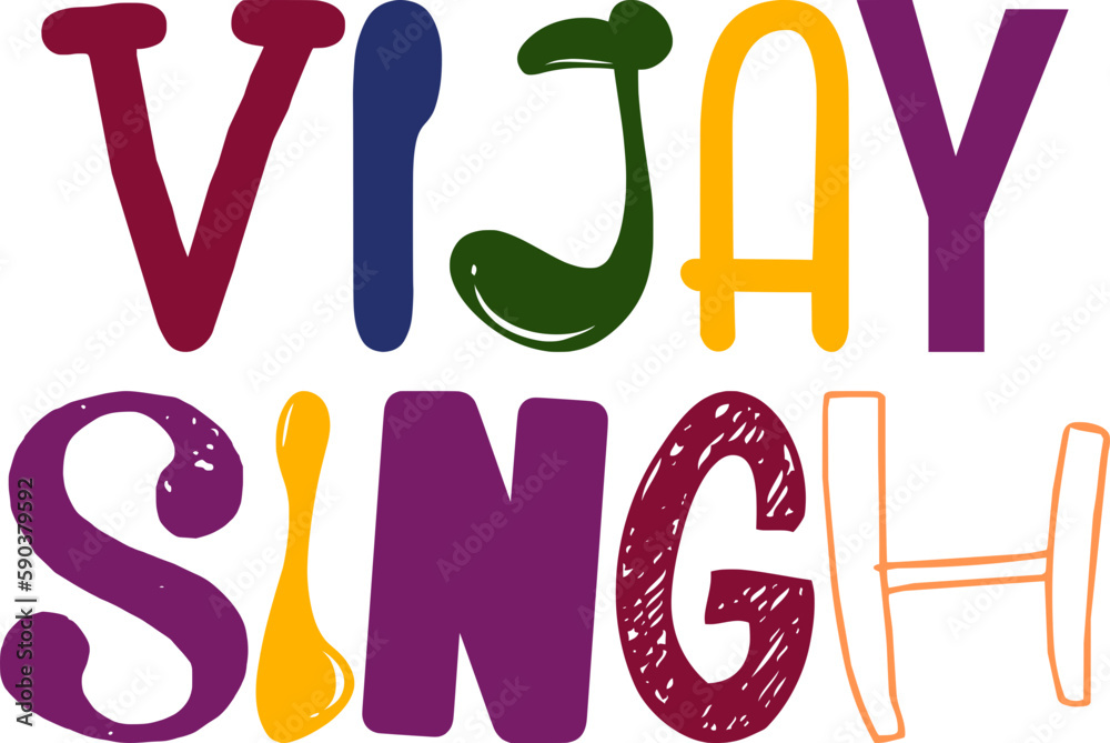 Vijay Singh Calligraphy Illustration for Presentation , Sticker , Decal ...