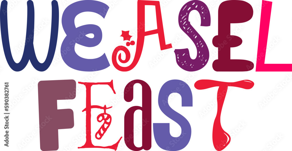 Weasel Feast Typography Illustration for Motion Graphics, Social Media ...
