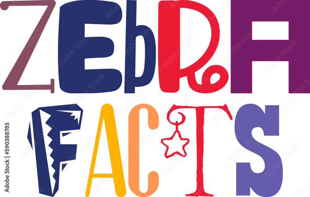 Zebra Facts Hand Lettering Illustration for Motion Graphics, Book Cover ...