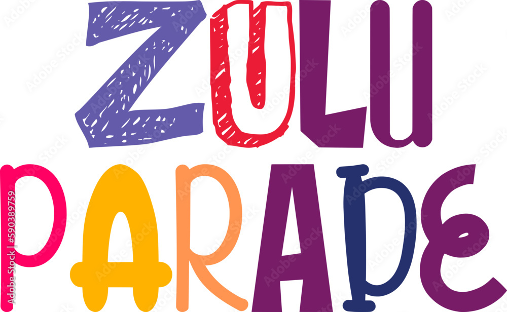 Zulu Parade Calligraphy Illustration for Poster, Newsletter, Motion ...
