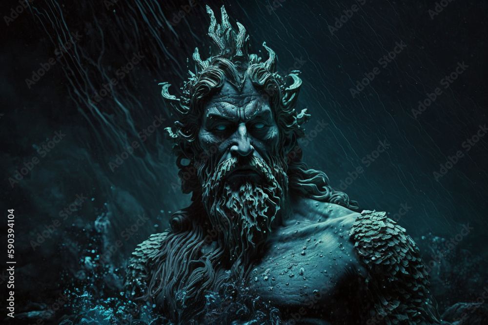 Poseidon. Historical Old and Ancient Mythology - Olympic Gods. Greek ...