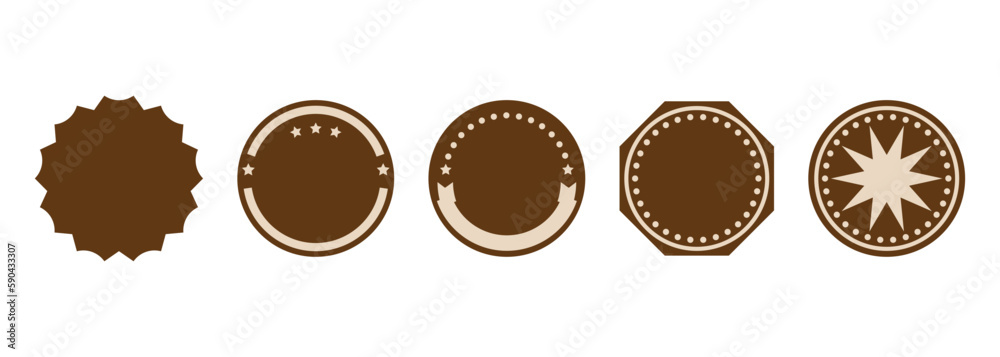 Round icon for brand logo. A circular badge for brand logo or symbol ...