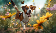 Dog Chasing Butterflies Free Stock Photo - Public Domain Pictures