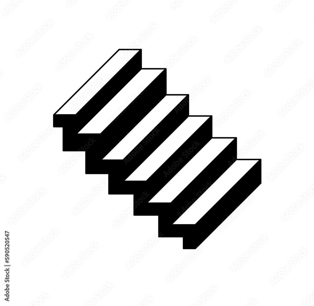 Vector isolated simplest geometrical stairs with steps side view ...
