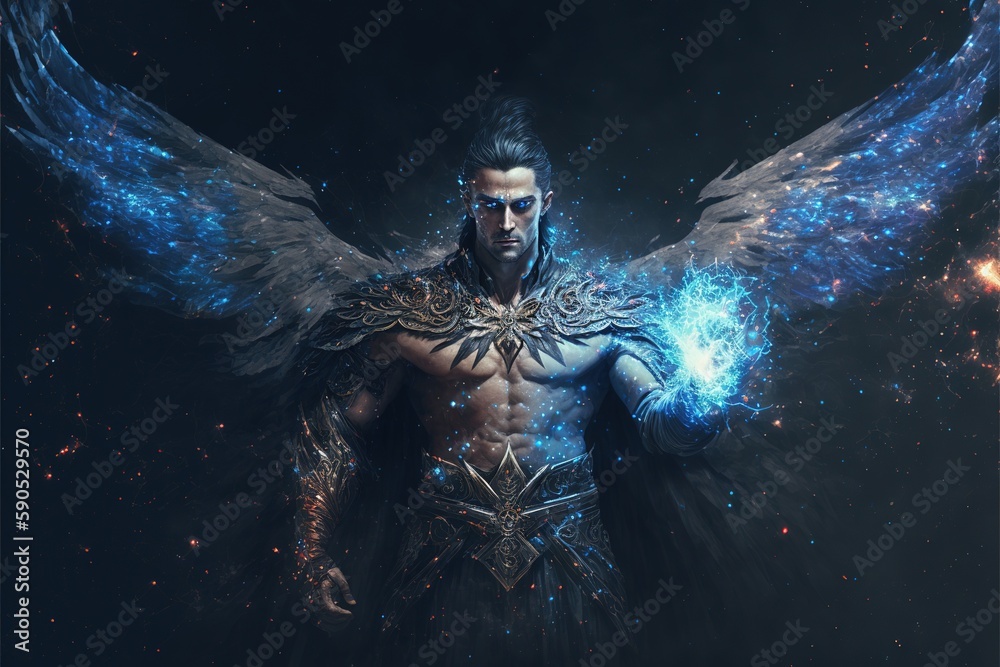 Realistic fantasy character of angelic battlemage with awe-inspiring ...