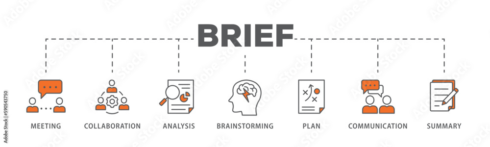 Brief banner web icon vector illustration concept for a briefing of ...