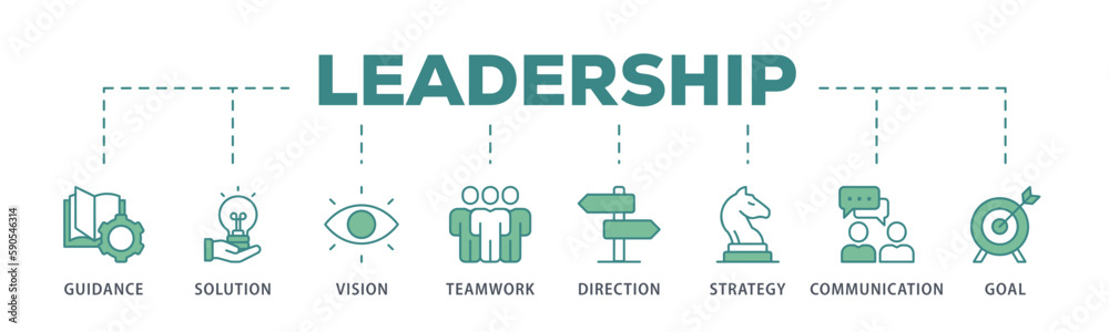 Leadership banner web icon vector illustration concept for team ...