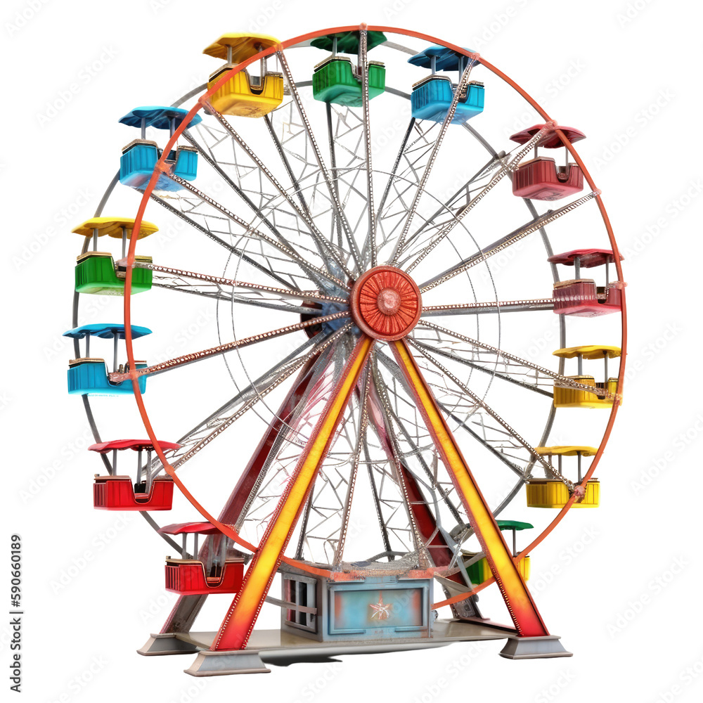 ferris wheel isolated on transparent background, generative ai Stock ...
