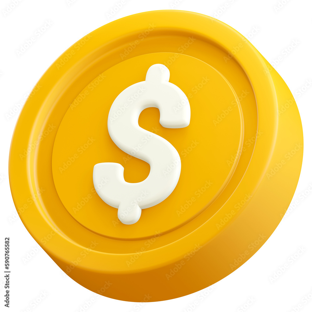 gold coin with dollar sign Stock Illustration | Adobe Stock