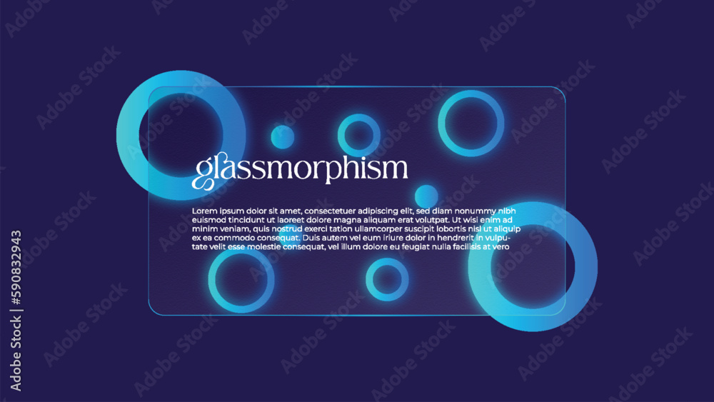 glassmorphism background banner with transparent glass frame template ...