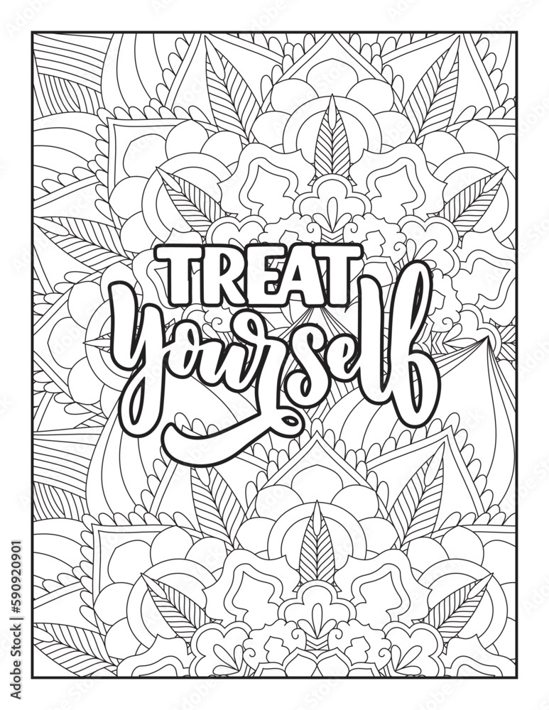Stockvector motivational quotes coloring pages design .inspirational ...