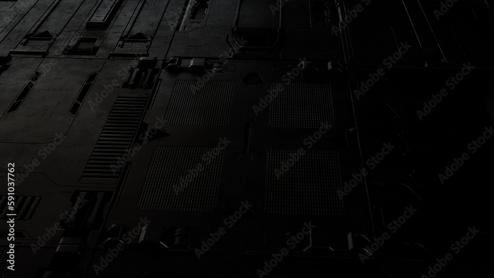 Black, Tech Wallpaper with Futuristic 3D Panels. Dark, Sci-Fi style. 3D ...