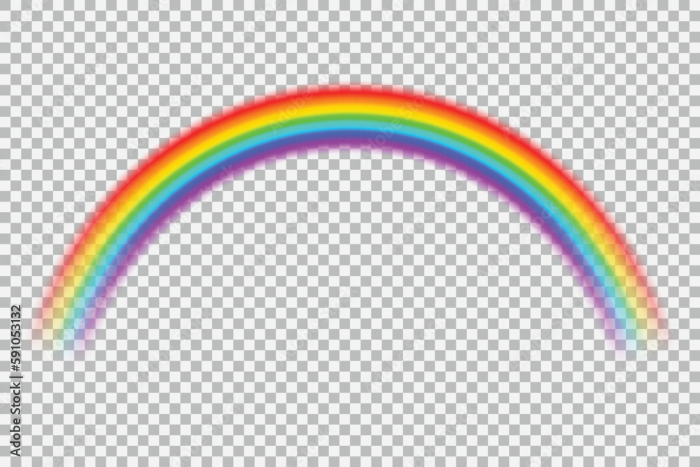 Bright rainbow isolated on transparent background. Vector Stock Vector ...