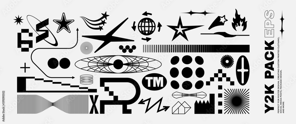 Vector Graphic Assets Set. Bold modern Shapes for Posters Template ...