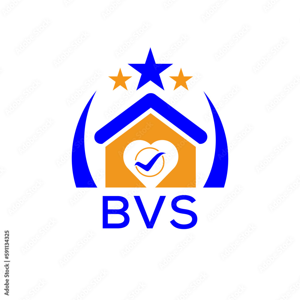 BVS House logo. KJG Letter logo and icon. Blue vector image on white ...