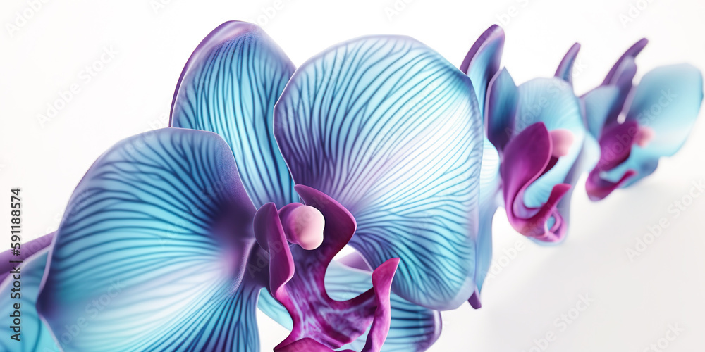Dynamic effect curves of orchid flower shape in transparent,multicolor ...