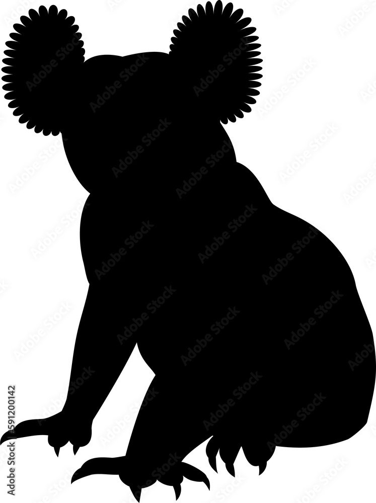koala vector silhouette black one Stock Illustration | Adobe Stock