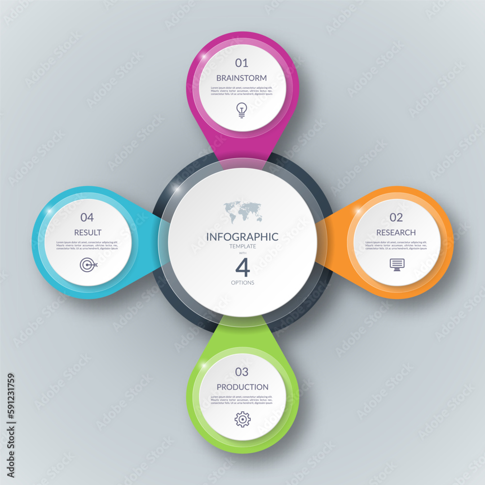 Stock-Vektorgrafik „Infographic cycle diagram with 4 steps. Can be used ...