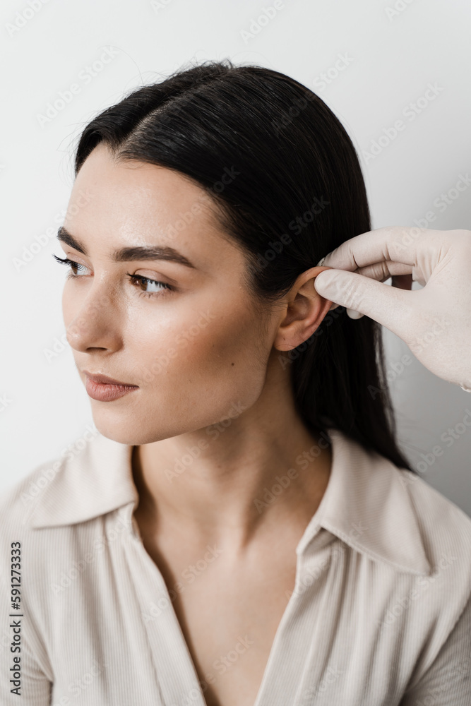 Otoplasty ear surgery. Otoplasty surgical reshaping of pinna and ear ...