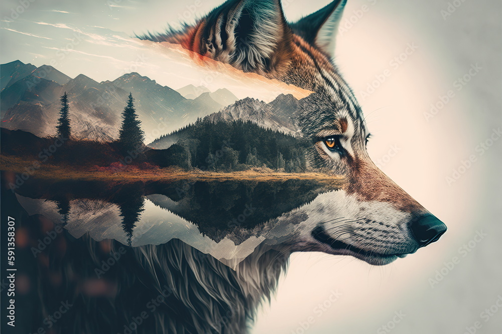Majestic and powerful predator wildlife animal by lone grey wolf in ...