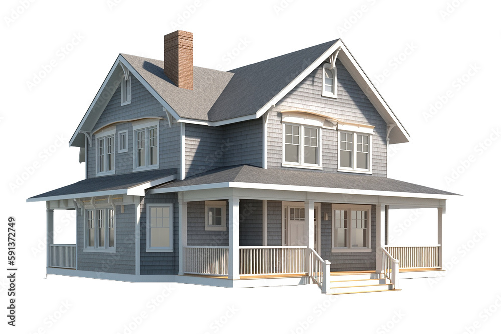 Realistic 3D Home Isolated on Transparent Background - High-Quality PNG ...