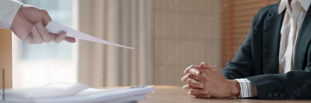 Resignation Business People Breaking The Contract With Resignation