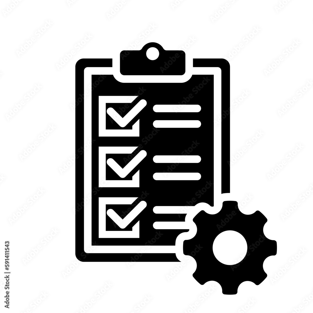 Technical check list vector icon. Checklist clipboard illustration sign ...