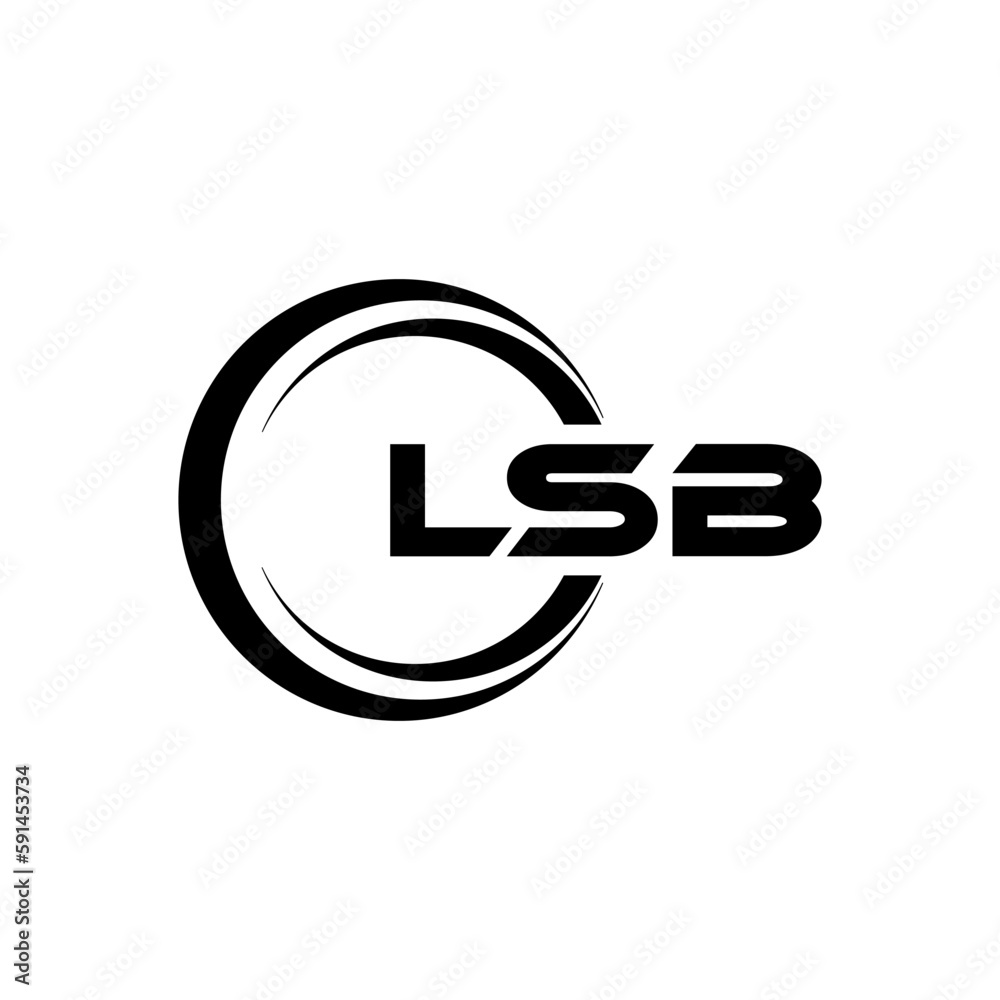 LSB letter logo design with white background in illustrator, cube logo ...