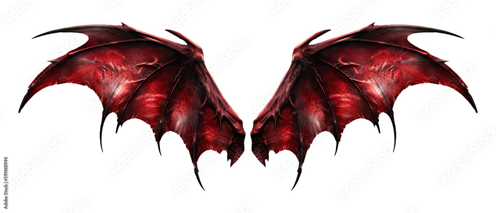 Demon wings isolated on transparent background - Generative AI Stock ...