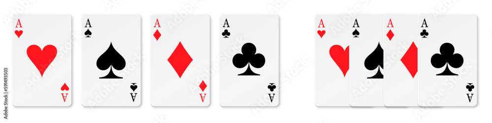 Ace card suit set isolated, playing cards symbols, aces playing cards ...