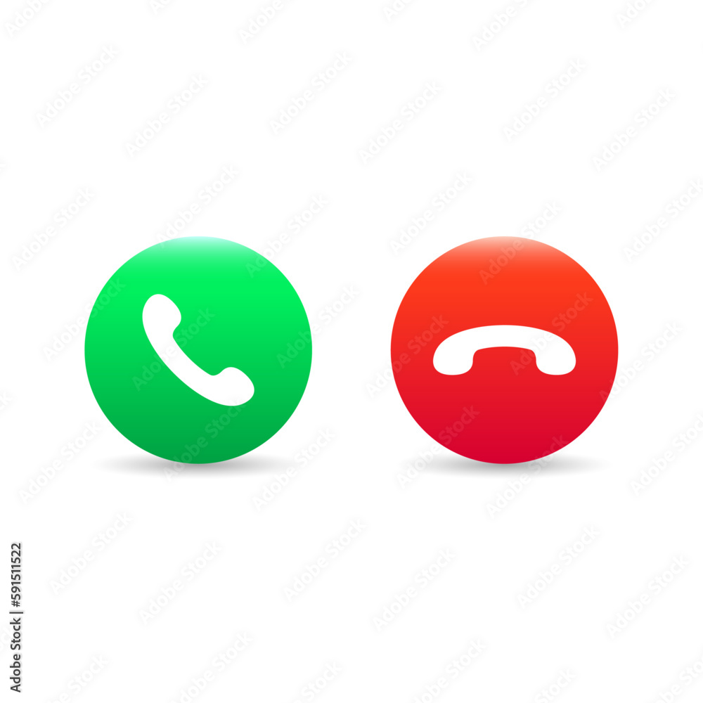 Answer and decline symbol. Call answer and decline vector icon for ...