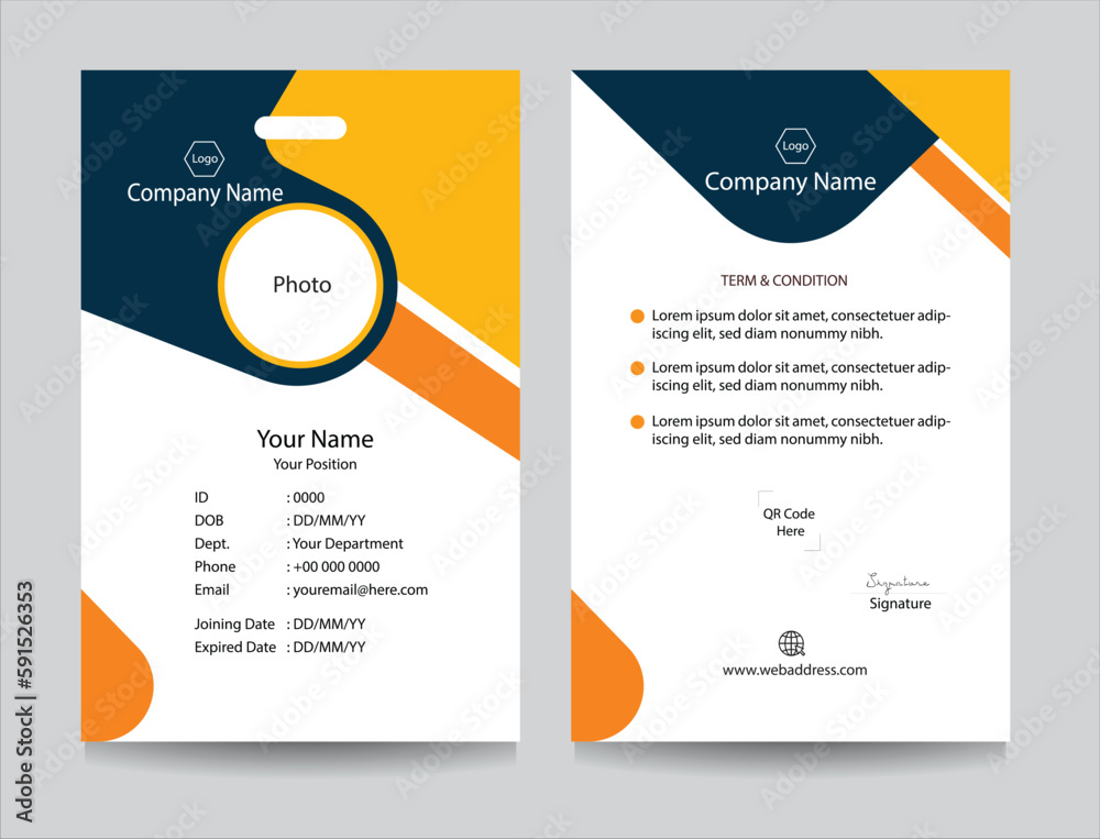 Corporate identity card template collection with photo placeholders ...