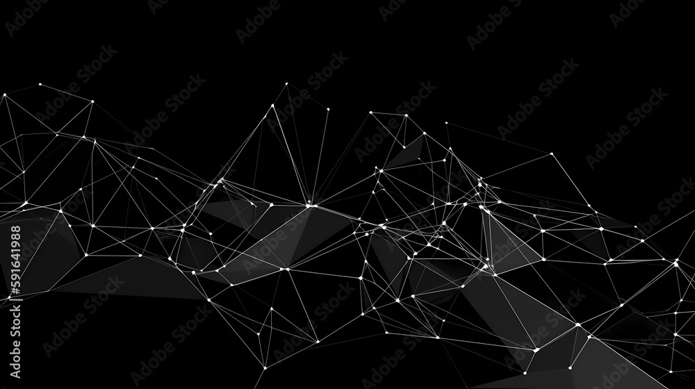 Plexus White Black Background Desktop Wallpaper HD 4k Network Nodes Lines Stock Illustration ...