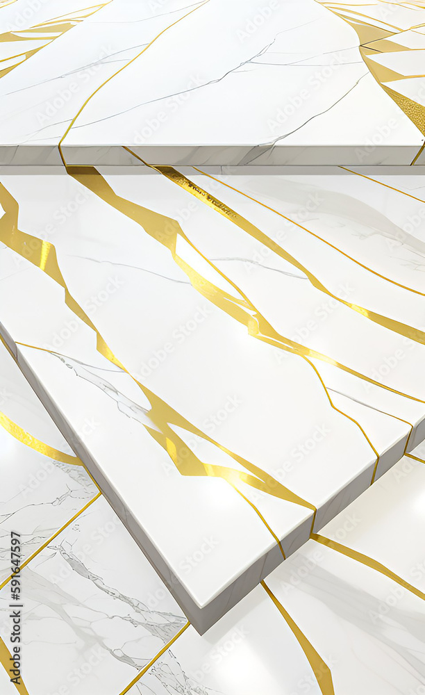 Photorealistic 3D Render Layering 3 Stacking White Ivory Stone Display ...