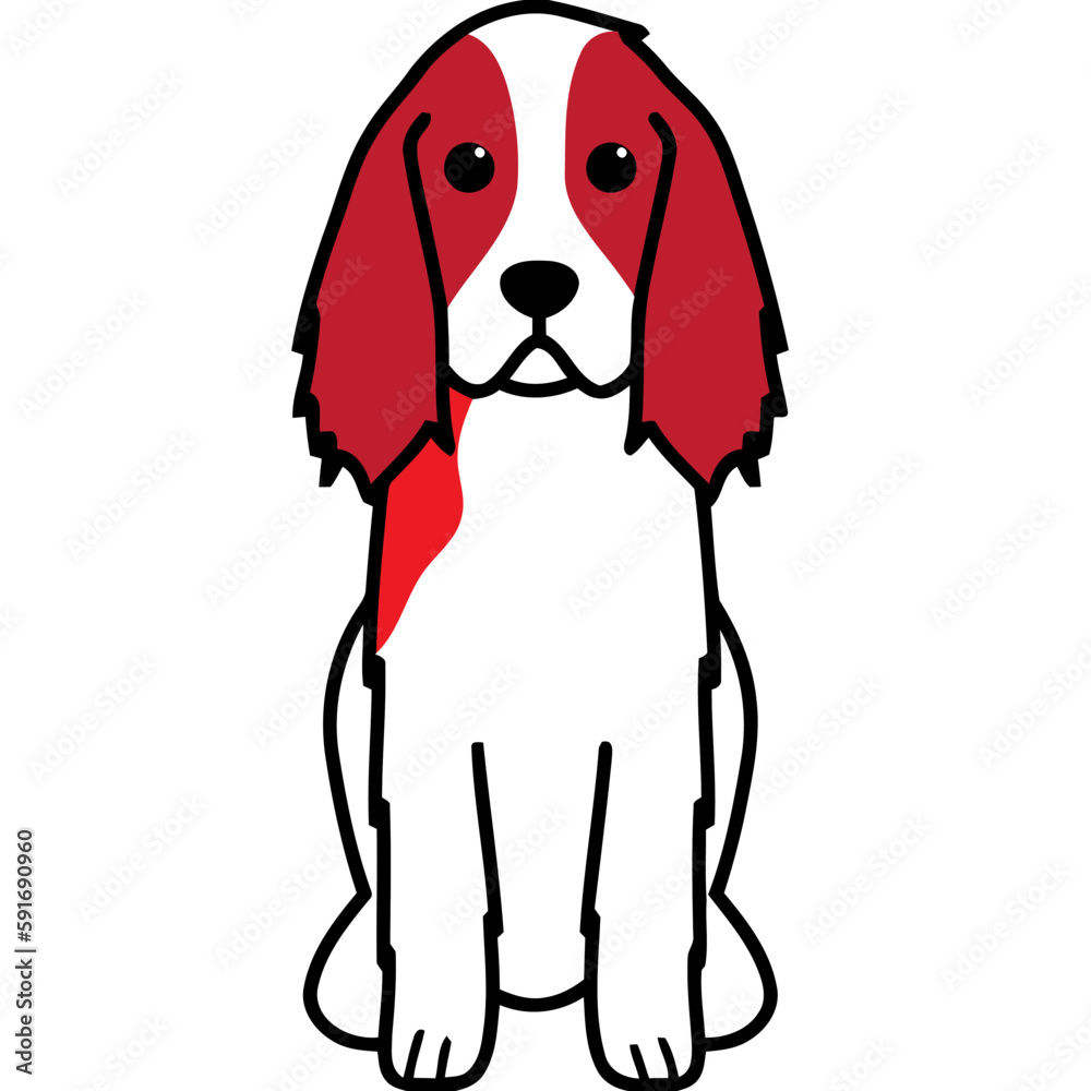 Vector de Stock English Springer Spaniel Dog Breed Cartoon Kawaii ...