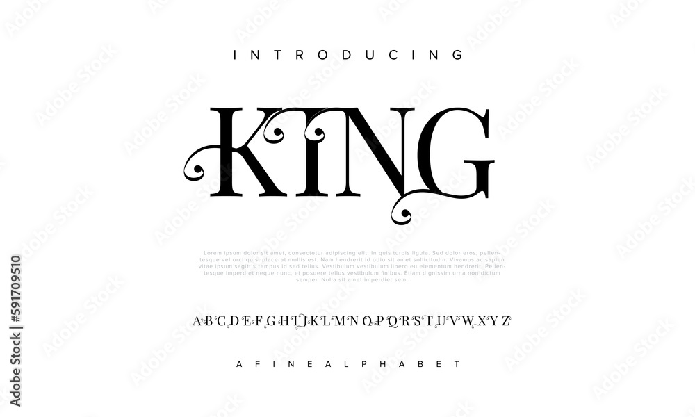 King abstract Fashion font alphabet. Minimal modern urban fonts for ...