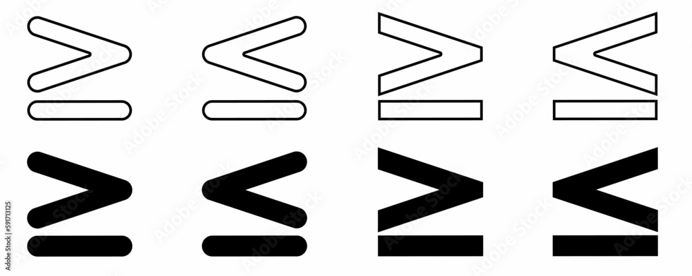 inequality Symbol.less than or equal to and greater than or equal to ...