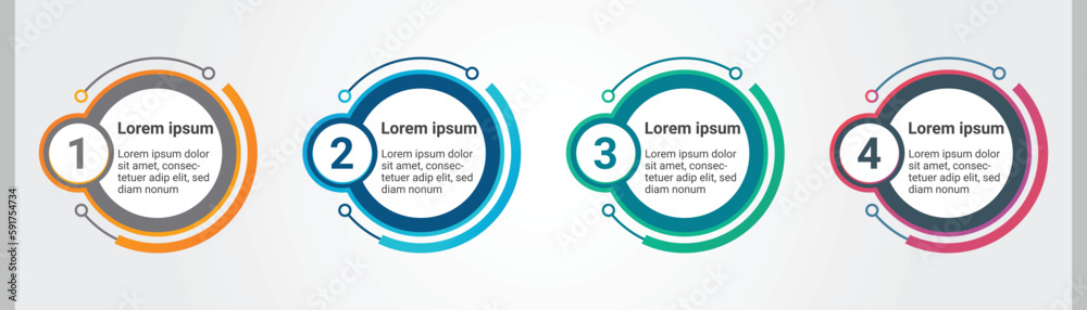 Modern infographic colorful list diagram round business banner design ...