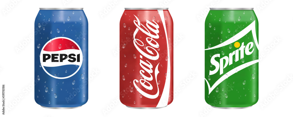 Vector de Stock Realistic coke can. Pepsi and sprite can. Cold soda ...