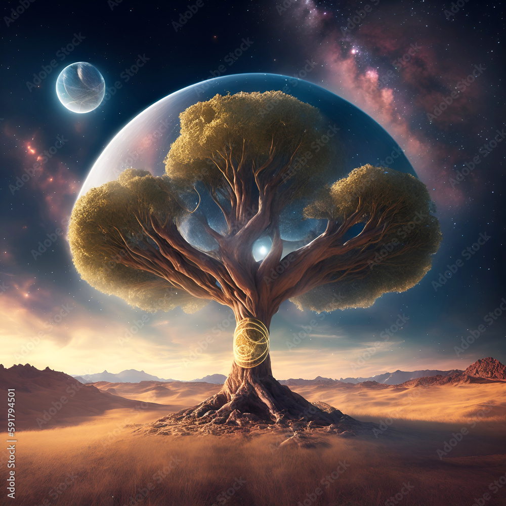 The Tree of life. Cycle of life, growth, evolution concept. Generative ...