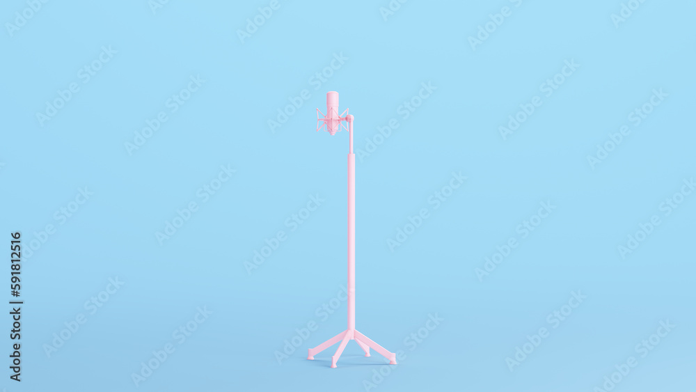 Stock-Illustration „Pink Microphone Stand Vintage Soft Gen Z Nostalgia ...