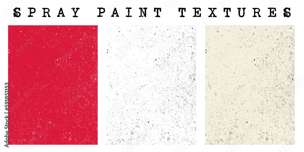 Spray Paint Textures vector backgrounds. Overlays stamp texture with effect grunge, damaged, old ...