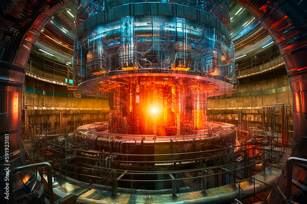 Graphic representation of the interior of a reactor for a controlled ...