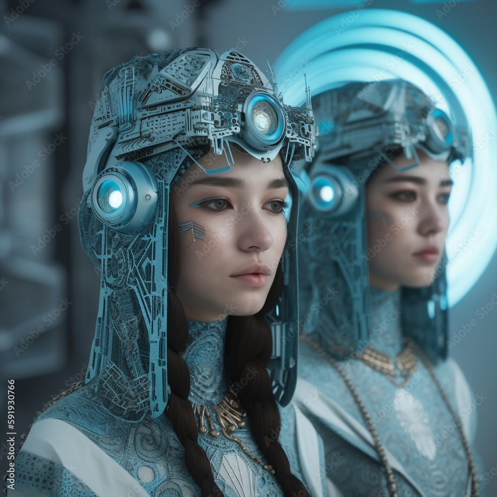 Ilustración de Stock Generative ai illustration sci-fi futuristic ...