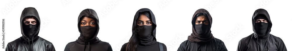 Set of criminals isolated on transparent background - Fictional Person ...