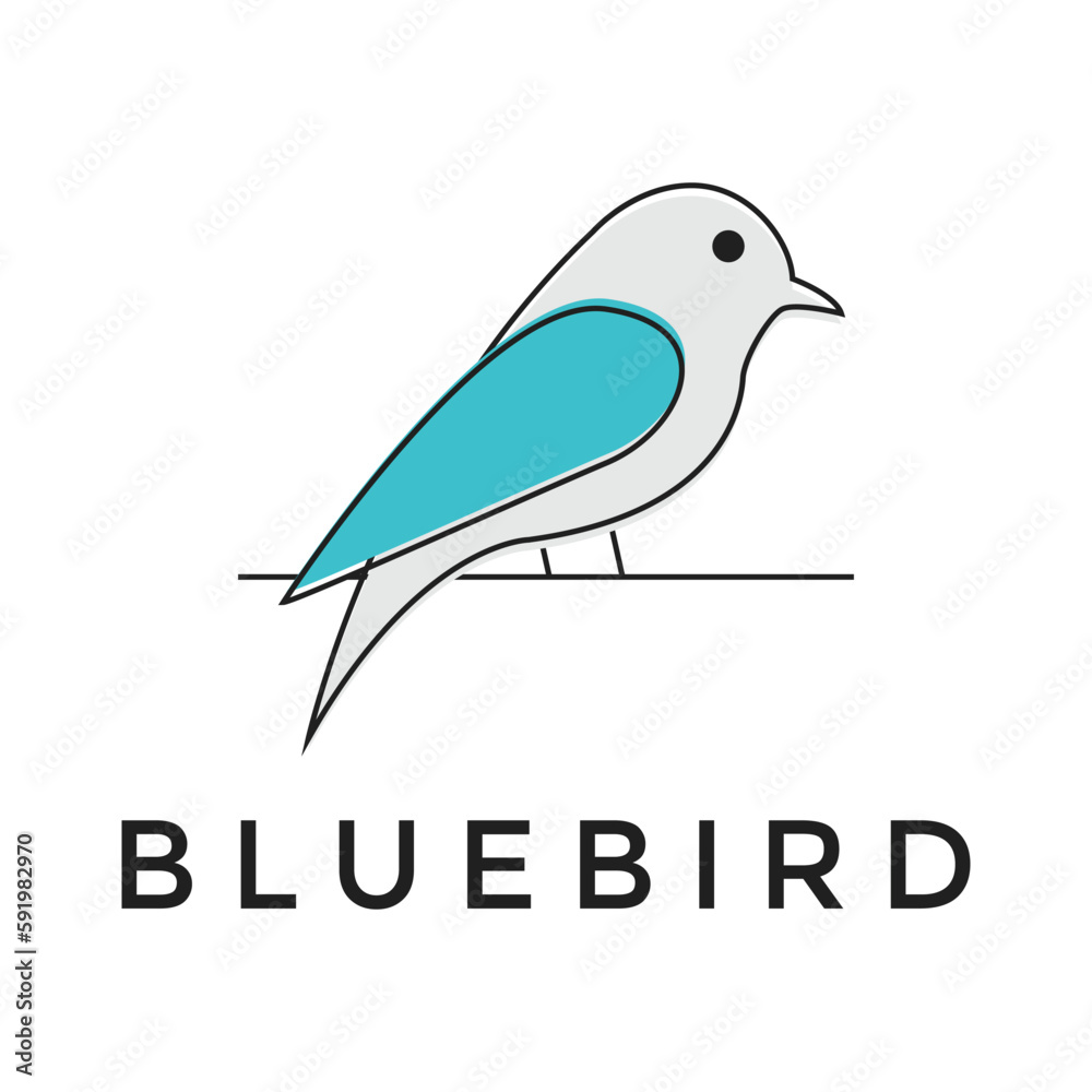 blue bird logo design template Stock Vector | Adobe Stock